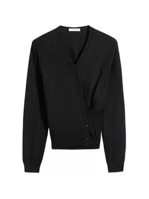 LEMAIRE Twisted V-neck Cardigan - Black