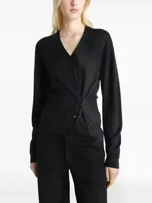 LEMAIRE Twisted V-neck Cardigan - Black