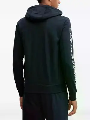 EA7 Logo-print Zip-up Hoodie