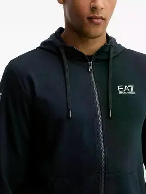 EA7 Logo-print Zip-up Hoodie