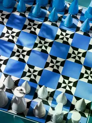 PRINTWORKS Lacquered Checkered Chess Set