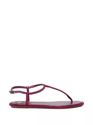 Rene Caovilla Diana Rhinestone Embellished Sandals - Red