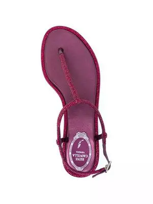 Rene Caovilla Diana Rhinestone Embellished Sandals - Red