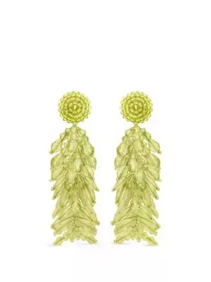 Oscar De La Renta Beaded Drop Earrings - Green