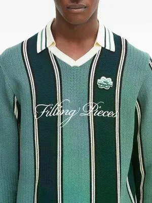 Filling Pieces Striped Football Jersey Sweatshirt