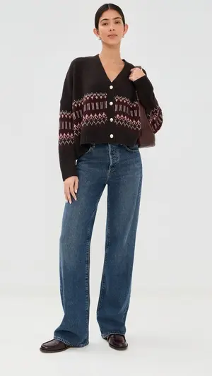 Sablyn Elliot Boxy Cropped Cashmere Cardigan - Oaktree Multi