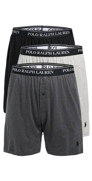 Polo Ralph Lauren Classic Fit Knit Boxers 3 Pack - Andover/madison/polo Black