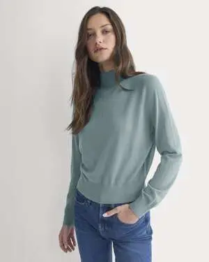 Everlane Ultrafine Merino Mockneck Sweater - Gray Mist