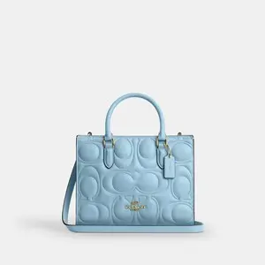 COACH OUTLET Coach Signature Leather Maggie Small Tote Bag - Gold/azure