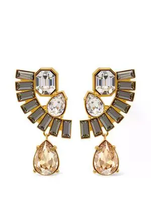 Oscar De La Renta Teardrop Crystal Clip-on Earrings - Gold