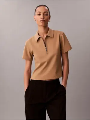 Calvin Klein Ponte Polo T-shirt - Tigers Eye