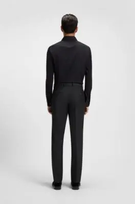 BOSS Slim-fit Stretch Wool Trousers - Light Grey