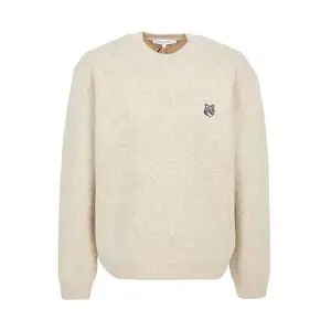 Maison Kitsuné Fox Head Knit Sweater - Beige