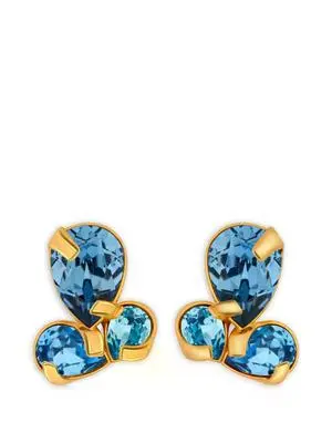 Oscar De La Renta Crystal-embellished Teardrop Earrings - Gold