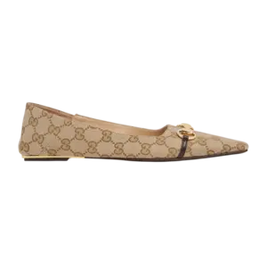 Gucci Vittoria Gg Canvas Ballerinas - Beige