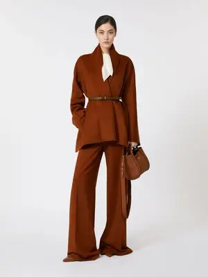 Max Mara Belted Camel Hair Wrap Jacket