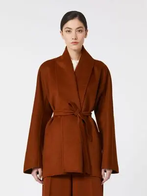 Max Mara Belted Camel Hair Wrap Jacket