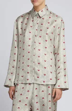MM BY MAX MARA Ospite Dot Print Button-up Shirt