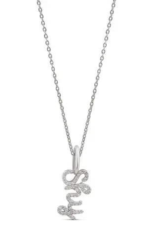 SHYMI Pavé Cubic Zirconia Cursive Name Pendant Necklace Silver