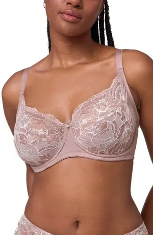MONTELLE INTIMATES Muse Underwire Full Cup Lace Bra - Moonshell/chantilly