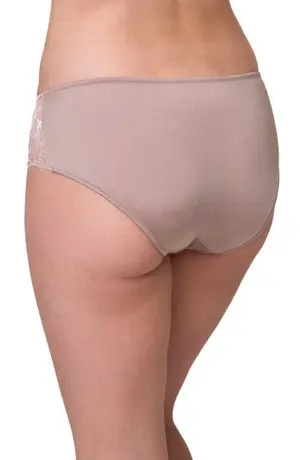 MONTELLE INTIMATES Floral Lace & Microfiber Hipster Briefs