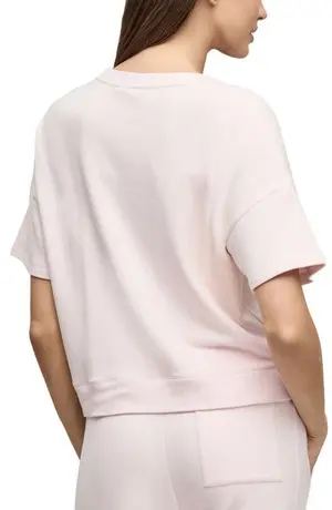 Barefoot Dreams Brushed Fleece Short Sleeve Pullover - Pink Sand
