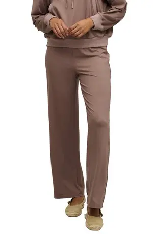 Barefoot Dreams Butterchic Piped Wide Leg Pants - Sable