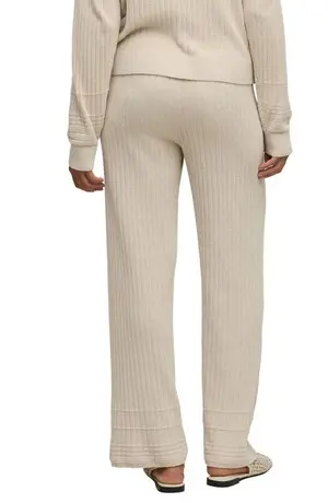 Barefoot Dreams Cozychic Ultra Lite Textured Hem Ribbed Pants - Stone