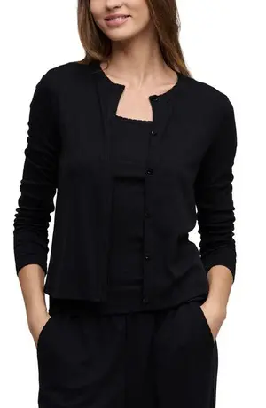 Barefoot Dreams Scalloped Pointelle Cardigan
