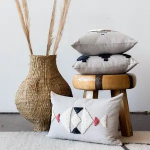 KANJU INTERIORS Afriscandi Horizon Throw Pillowcover Only - Natural