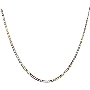 ANCONA JEWELRY 14k Tri-color Gold Curb Chain Necklace - Yellow