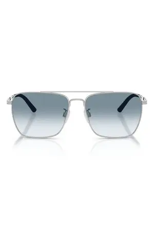 Oliver Spencer X Roger Federer R-15 56mm Polarized Sunglasses - Brushed Silver/sky Gradient