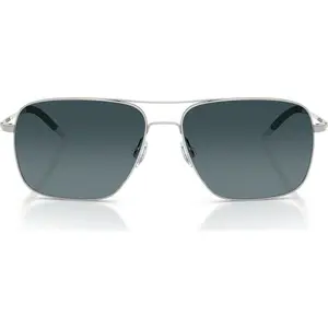 Oliver Spencer 58mm Polarized Gradient Aviator Sunglasses - Silver/blue Gradient Polar