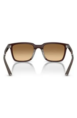 Oliver Spencer X Roger Federer Rectangular Sunglasses - Brown/saddle Gradient