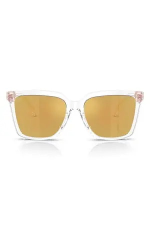 Michael Kors Menaggio 55mm Polarized Square Sunglasses - Crystal/rose Gold Polar