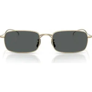Oliver Spencer 53mm Polarized Rectangle Sunglasses - Gold/midnight Express Polar