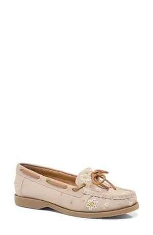 Free People Sandy Beaded Boat Shoe - Oyster Cove Suede