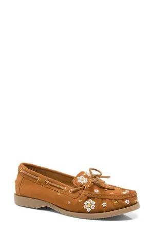 Free People Sandy Beaded Boat Shoe - Vachetta Voyage Suede