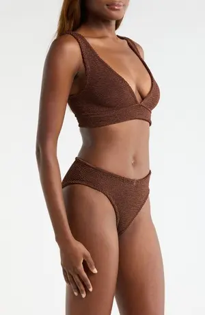 Hunza G Angel Crinkle Two-piece Swimsuit - Metallic Chocolate