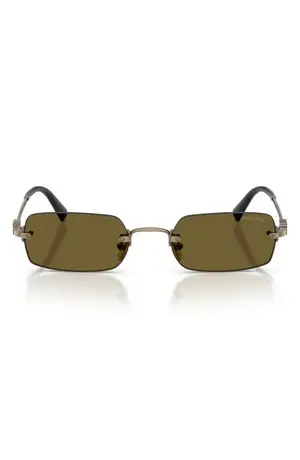 Miu Miu Rectangular Sunglasses - Old Gold/dark Brown