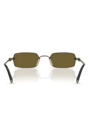 Miu Miu Rectangular Sunglasses - Old Gold/dark Brown