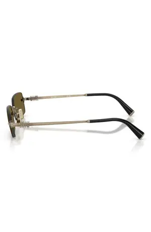 Miu Miu Rectangular Sunglasses - Old Gold/dark Brown