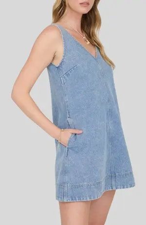 BLU PEPPER Sleeveless Denim Mini Dress