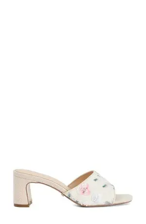 Dune London Madira Floral Embroidered Slide Sandal