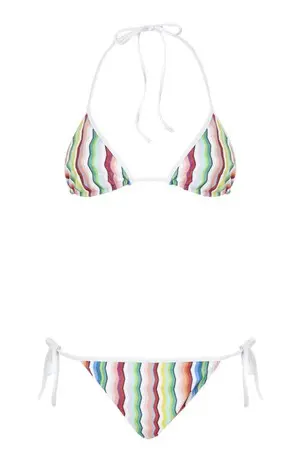 Missoni Zigzag Print Terry Cloth Triangle Bikini - Multicoloured