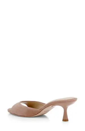L'Agence Arleen Leather Slide Sandal - Cappuccino Suede