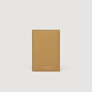 Sandro Grained Leather Card Holder - Natural
