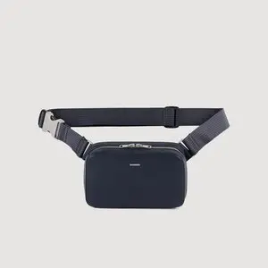 Sandro Small Grained Leather Bag - Navy Blue