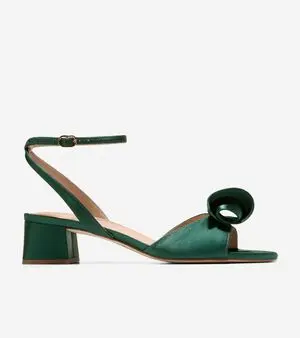 Cole Haan Florette Block Heel Sandals - Rainforest Satin