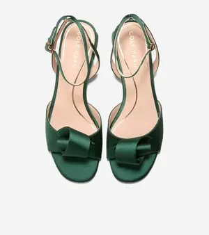 Cole Haan Florette Block Heel Sandals - Rainforest Satin